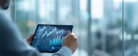 The Tablet Displaying Financial Analytics In A Modern Office Environment Ai Generated Image