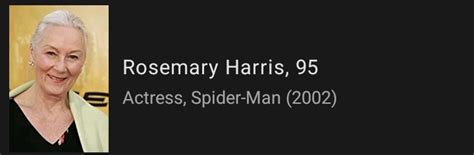Rosemary Harris Our Wonderful Aunt May Turns 95 Today R Raimimemes