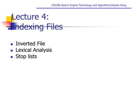 PPT Lecture 4 Indexing Files PowerPoint Presentation Free Download ID 5666948