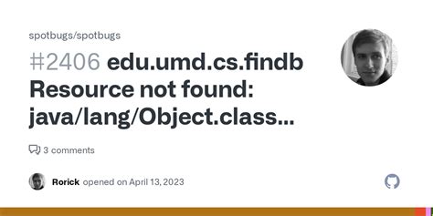edu umd cs findbugs classfile resourcenotfoundexception resource not
