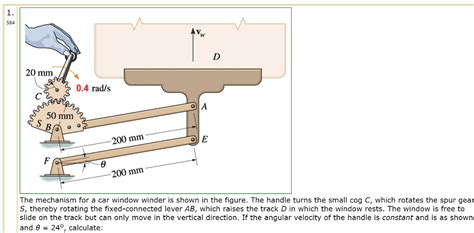 Solved A The Angular Velocity Of Lever Ab In Rad S And Take Ccw