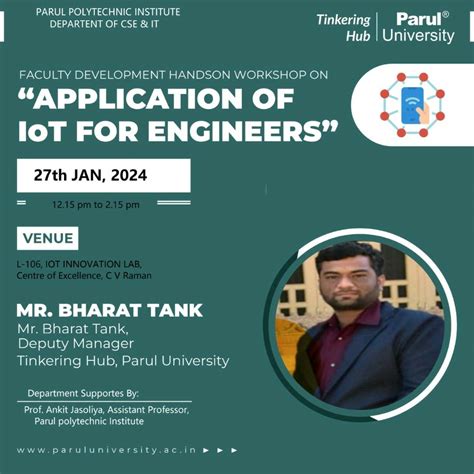 Tinkering Hub Parul University On Linkedin Dear All Greetings From