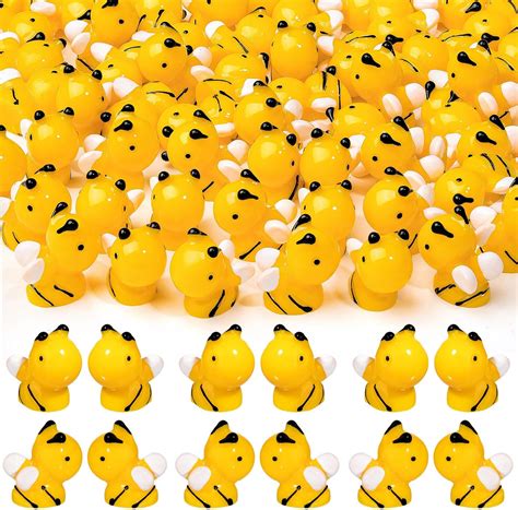 Sywhxy 92pcs Mini Resin Bees Cute Bee Figurines For Cake