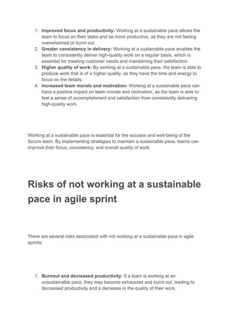 Ppt How Working In Agile Through Sprints Helps To Maintain A Sustainable Pace To Improve The