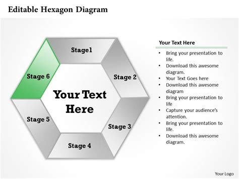 Editable Hexagon Diagram Powerpoint Template Slide PowerPoint Design Template Sample