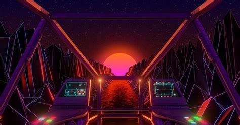 synthwave vj looping animation made in blender Пикабу
