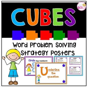 CUBES Word Problem Solving Strategy Posters By Apples Of Gold TpT