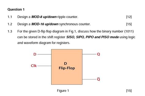Solved 11 Design A Mod 8 Updown Ripple Counter 12 12