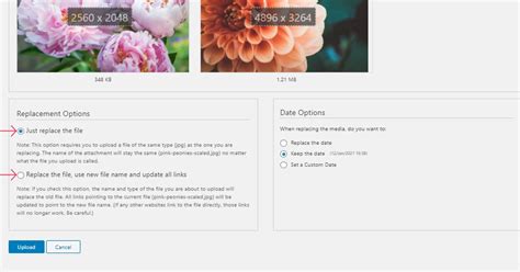how to replace image and media files in wordpress