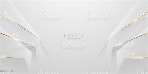 화려한 흰색 추상적인 배경과 반짝이는 황금 요소 벡터 일러스트 레이 션 0명에 대한 스톡 벡터 아트 및 기타 이미지 0명 3차원 형태 개념 Istock