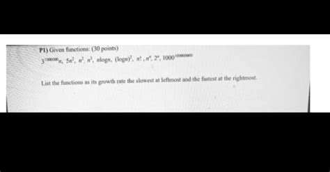 Solved P1 Given Functions 30 Points