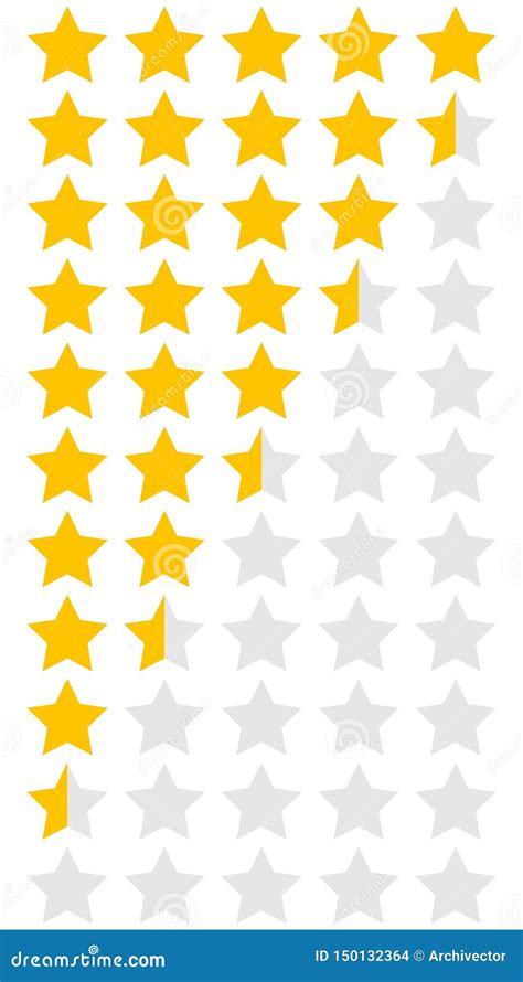 Stars Icons Set For Ratings Stock Vector Illustration Of Flat