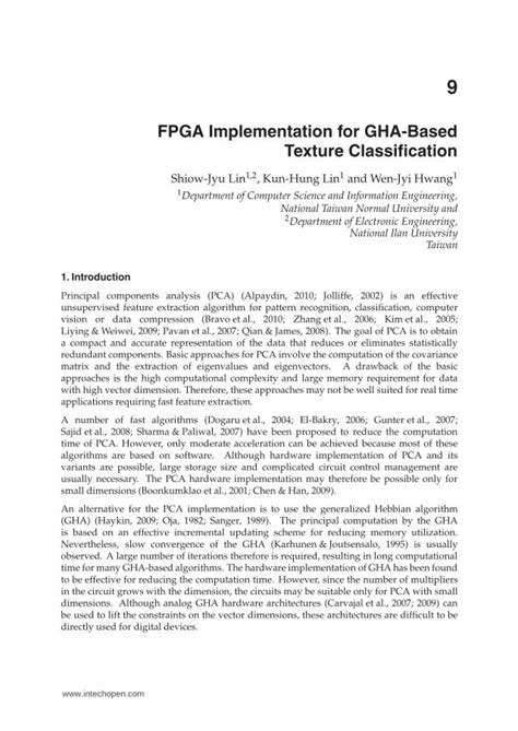 Pdf Fpga Implementation For Gha Based Texture Classi Cation Dokumen