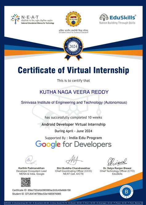 Naga Veera Reddy Kutha On Linkedin Aicteinternship Aicteneat Aicte Eduskillsfoundation