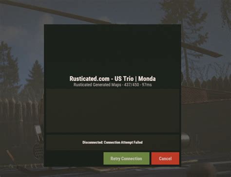 Disconnect Connection Attempt Failed Rplayrust
