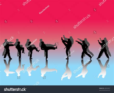 Taekwondo Fighter With Abstract Background Vector Shutterstock