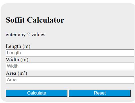 Soffit Calculator Calculator Academy