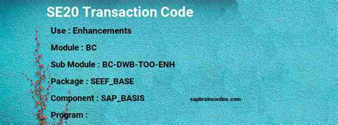 SE SAP Tcode For Enhancements
