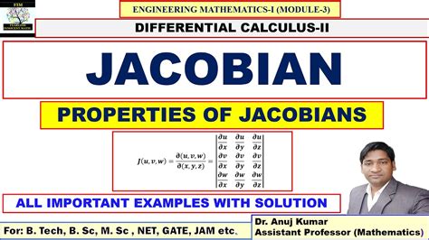Jacobian Jacobian Engineering Mathematics Jacobian Definition Jacobian Properties Youtube