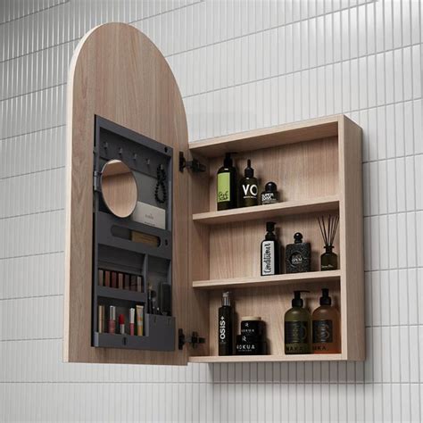 500x900mm Canterbury Wall Hung Arch Shaving Mirror Cabinet Mia Finish