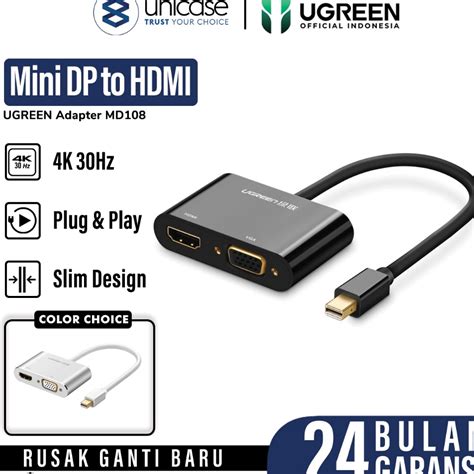 Jual Converter Mini Dp Thunderbolt Display To Hdmi Vga Ugreen 4k Adapter Shopee Indonesia