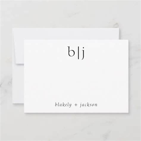 Modern Two Initial Monogram Couple Stationery Note Card Zazzle Modern Two Initial Monogram Couple Stationery Note Card Zazzle