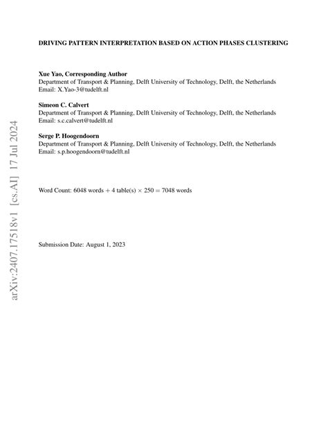Pdf Driving Pattern Interpretation Based On Action Phases Clustering
