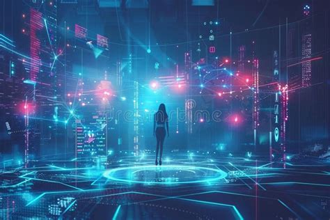 big data flow technology and data science illustration concept concept of data research data