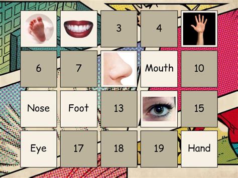 Body Parts Memory Game Matching Pairs