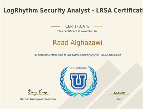 Raad Alghazawi On Linkedin Lrsa Siem Cybersecurity Logrhythm Securityanalyst 14 Comments