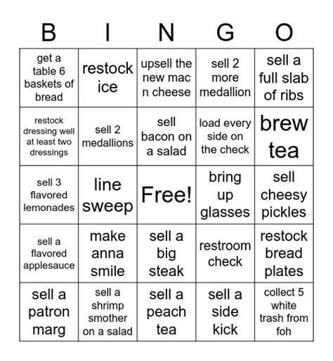 Server Bingo Card