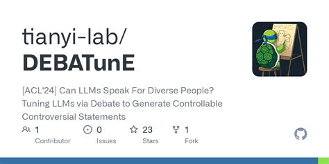 GitHub Tianyi Lab DEBATunE ACL Can LLMs Speak For Diverse People Tuning LLMs Via Debate