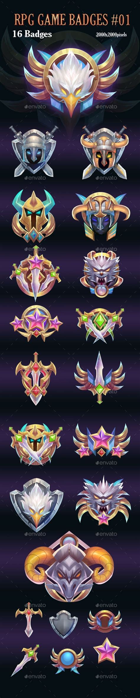 Rpg Game Badges Pack 01 Badge Rpg Games Rpg