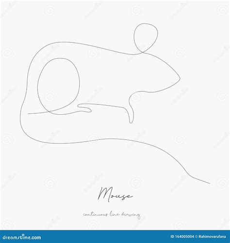 Continuous Line Drawing Mouse Simple Vector Illustration Mouse
