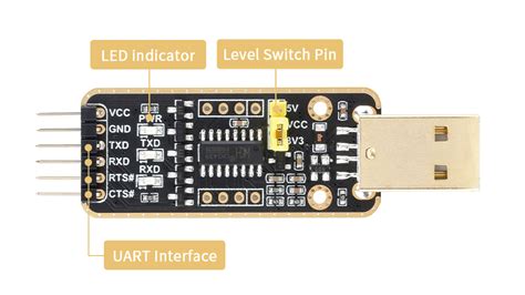 USB To UART Communication Module Micro Mini Type A Type C Connectors High Baud Rate