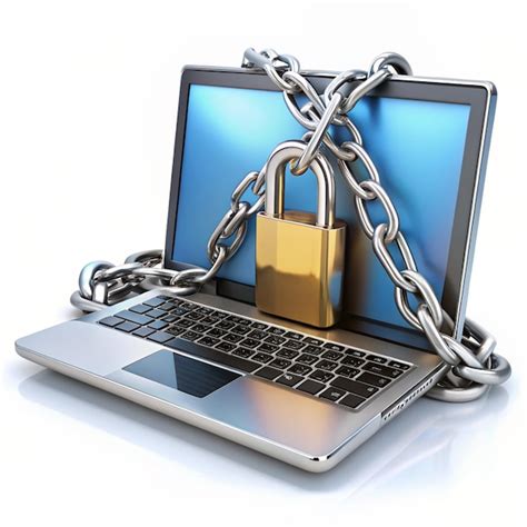 Secured Laptop Computer Data Security Concept Premium Ai Generated Image