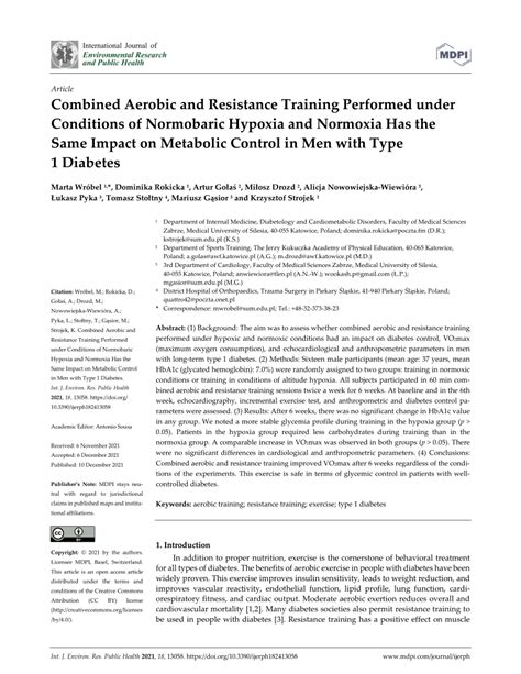 Pdf Combined Aerobic And Resistance Training Performed Under