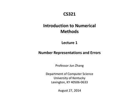 lecture 1 cs introduction to numerical methods lecture number