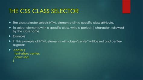 Css Selectors And Their Types And Their Examples In Css Pptx