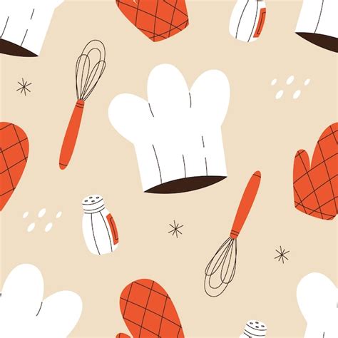 Premium Vector Kitchen Tools Seamless Pattern