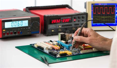 Computer Motherboard Repair In Customer Service Laboratory Workshop