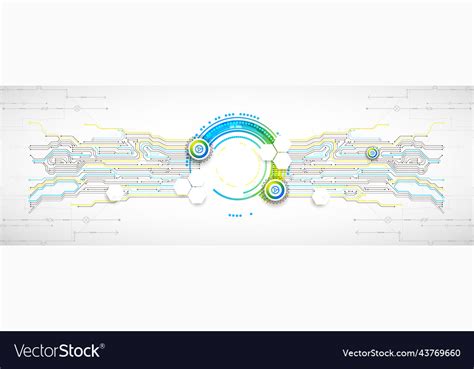 Abstract Technology Circuit Board Communication Vector Image