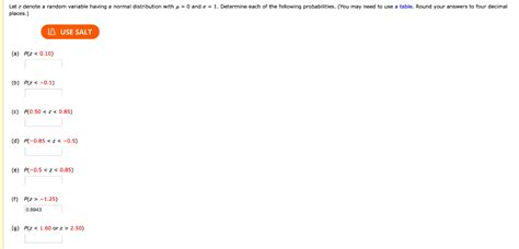 Solved Let Z Denote A Random Variable Having A Normal Chegg
