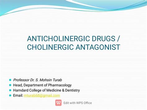 Anticholinergicspdf Ggfvbbhjjjfddvhhhbbbbb Ppt