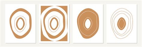 미니멀한 기하학적 포스터 디자인 미드 센추리 모던 바우하우스 스타일에서 영감을 받은 작품 황금빛 노란색과 흰색의 원이 있는 벡터