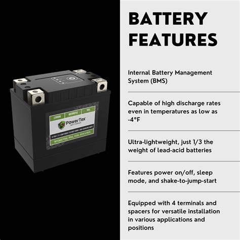 Powertex Ytx7l Bs Lifepo4 Lithium Iron Phosphate Motorcycle Battery