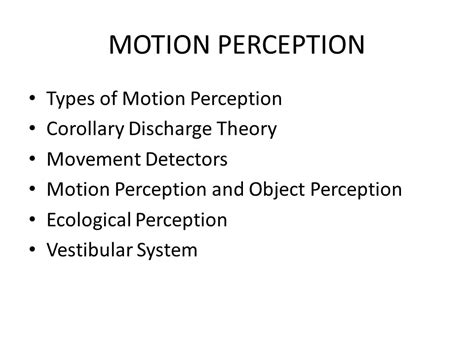 Perception Of Motion