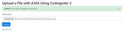 Codeigniter Uploading A File With Ajax Infovistar