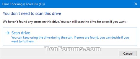Drive Error Checking In Windows 10 Tutorials