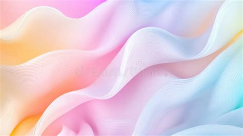 Pastel Colored Abstract Background With Smooth Flowing Waves Creating A Dreamy And Ethereal